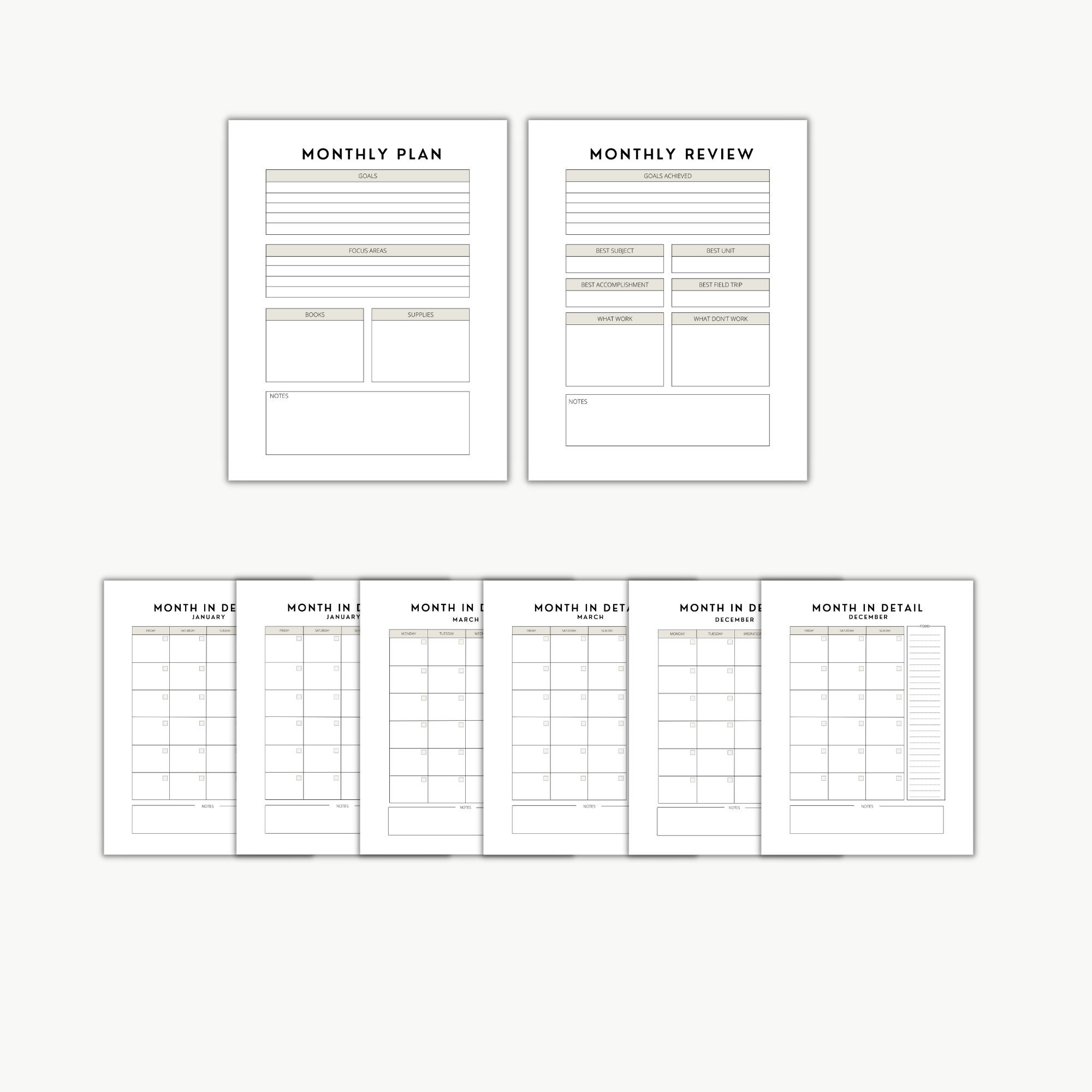 Boho Homeschool Planner Printable Lesson Planner Homeschool - Etsy