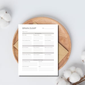 Editable ADHD Brain Dump Printable, ADHD Planner, Daily Mental Clarity ...