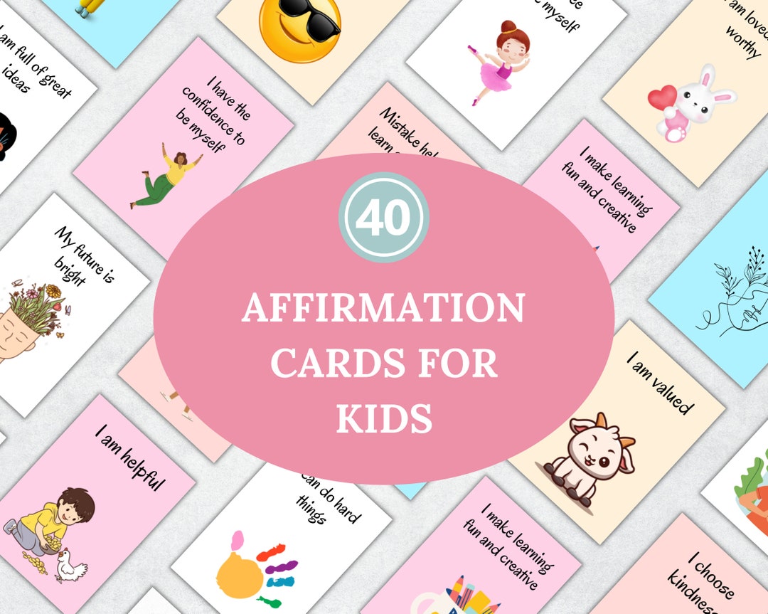 40 Affirmation Cards for Kids, Motivational Cards, Positivity Cards ...