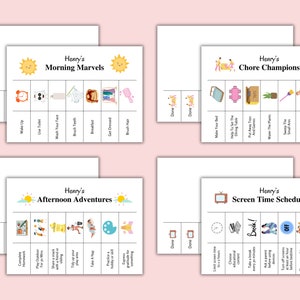 Editable Kids Flip Routine Chart, Bedtime Routine Chart, Kids Daily ...