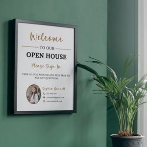 Editable Open House Welcome Sign: Canva Template (8.5" X 11") - Etsy