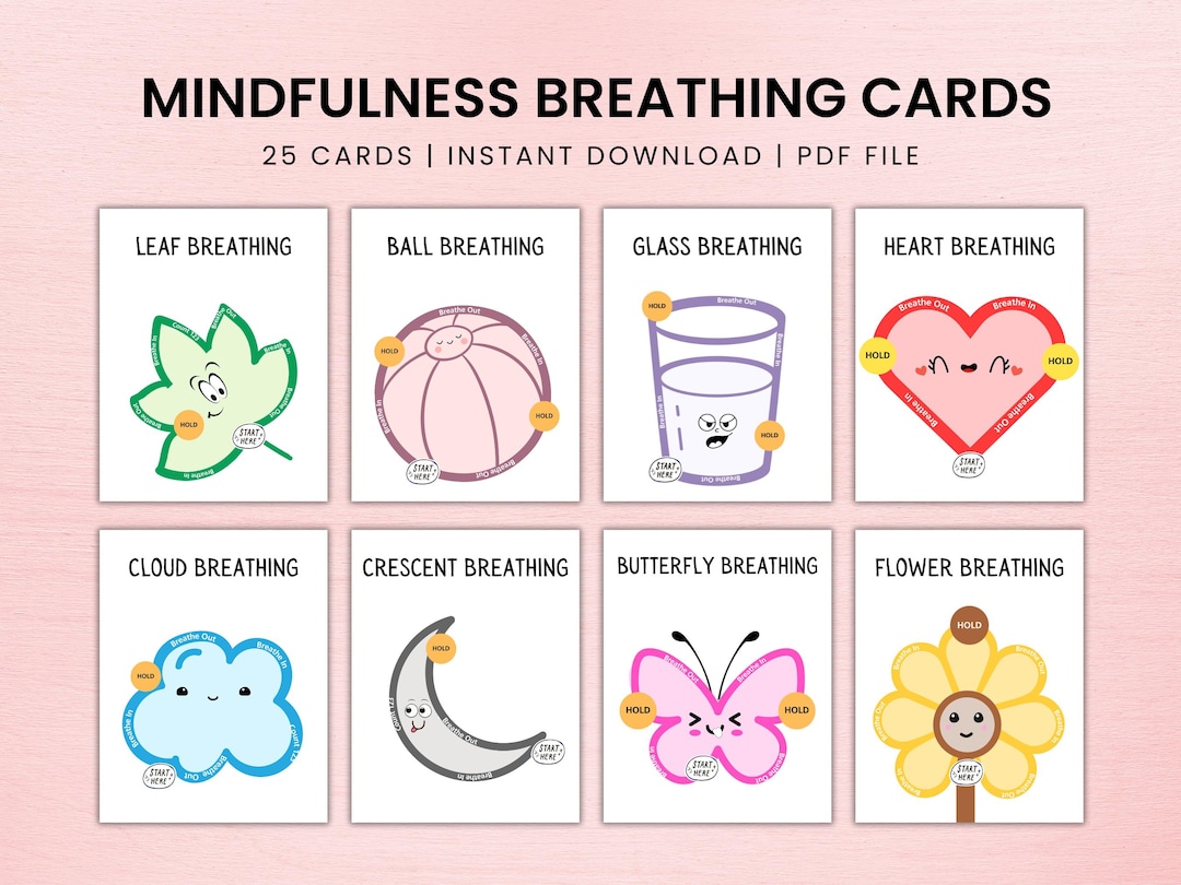 Mindfulness Breathing Cards for Kids, Mindful Breathing Activities ...