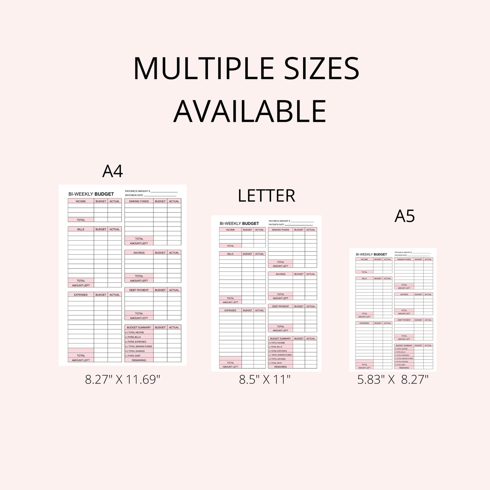 Bi Weekly Budget Planner Template Paycheck Budget Printable Etsy Bi Weekly Budget Planner Template Paycheck Budget Printable Etsy