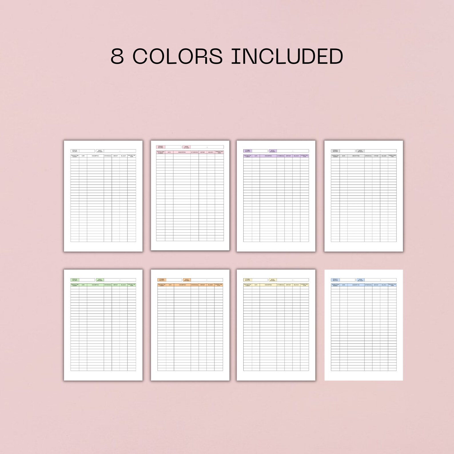 Checkbook Balance Log Printable Checkbook Register Check - Etsy