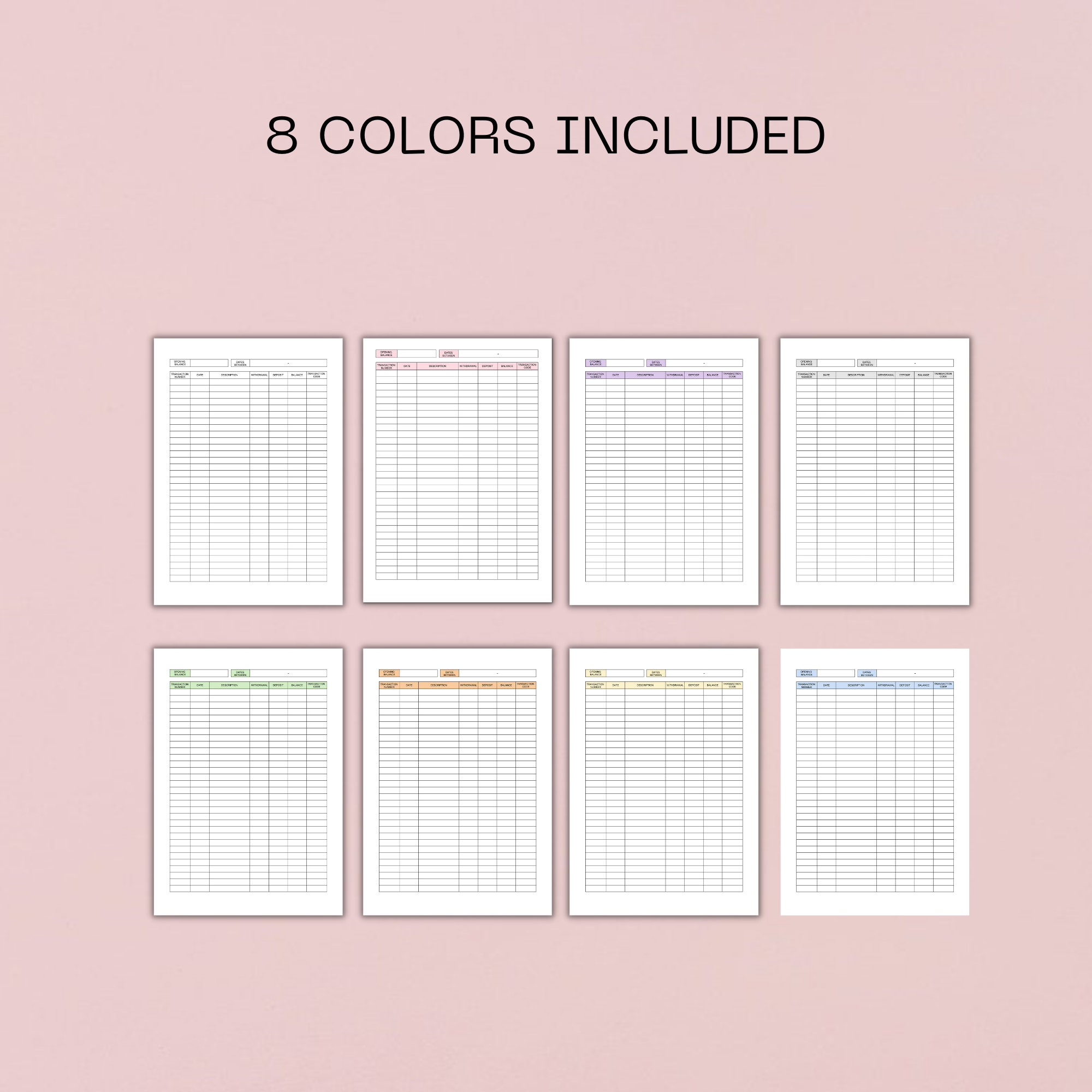 Checkbook Balance Log Printable Checkbook Register Check - Etsy