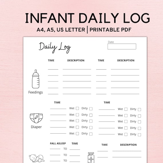 Infant Daily Log Printable | Etsy UK