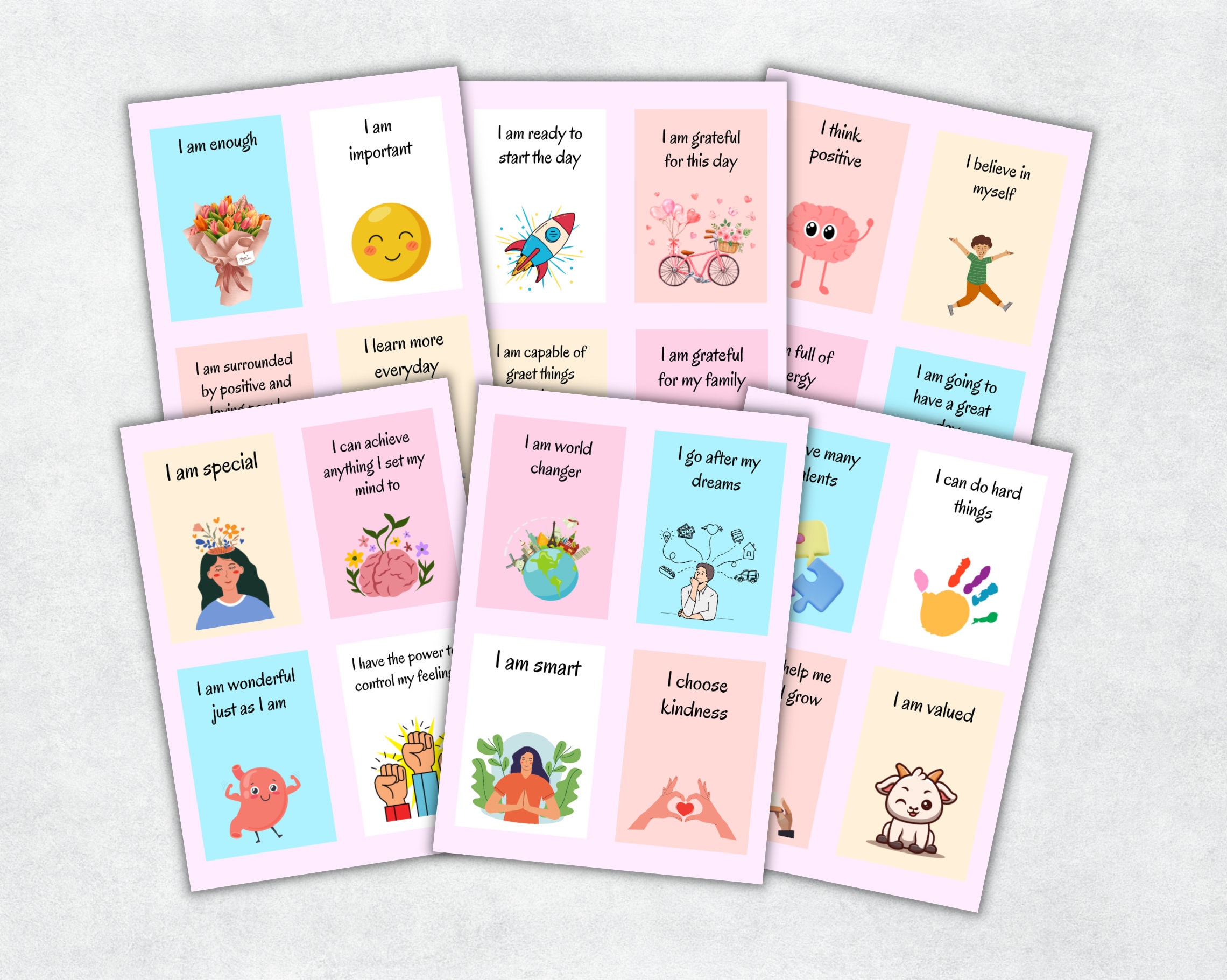 40 Affirmation Cards for Kids, Motivational Cards, Positivity Cards ...