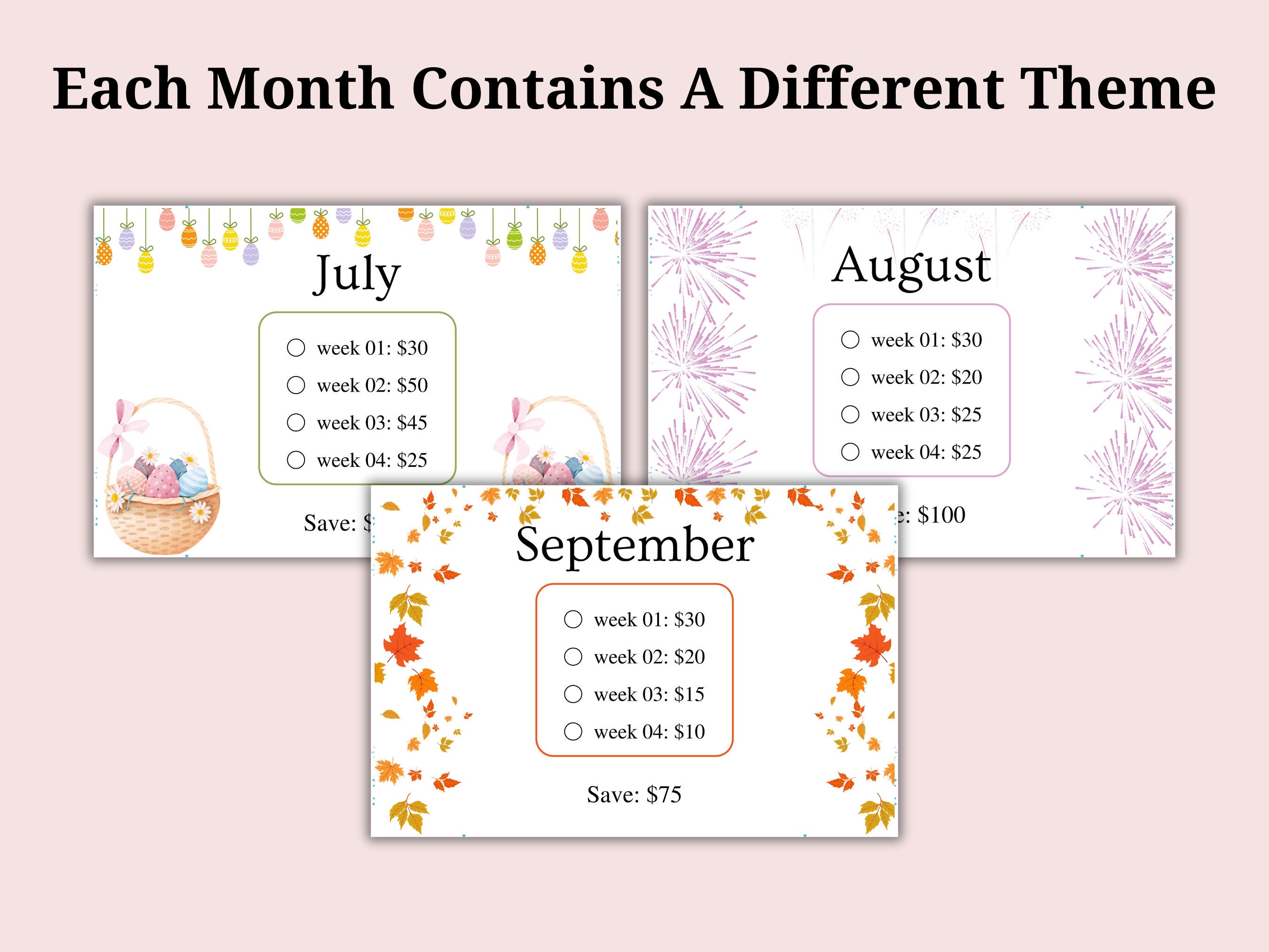 A6 Landscape Monthly Savings Challenge Bundle, Money Challenge, A6 Mini ...