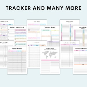 Language Learning Planner 2025 Printable, Vocabulary Builder, Daily Goal Tracker, Monthly Habit ...