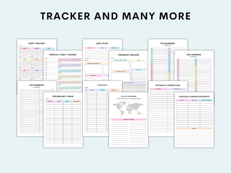 Language Learning Planner 2025 Printable, Vocabulary Builder, Daily ...