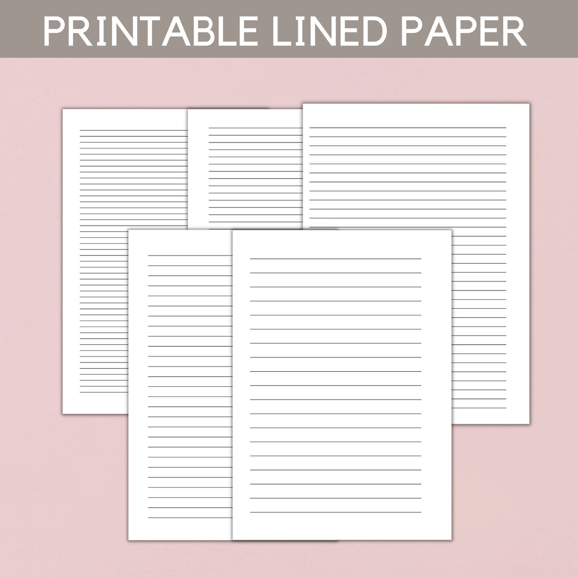 Printable Lined Paper PDF Lined Sheets Printable Lined Notes - Etsy