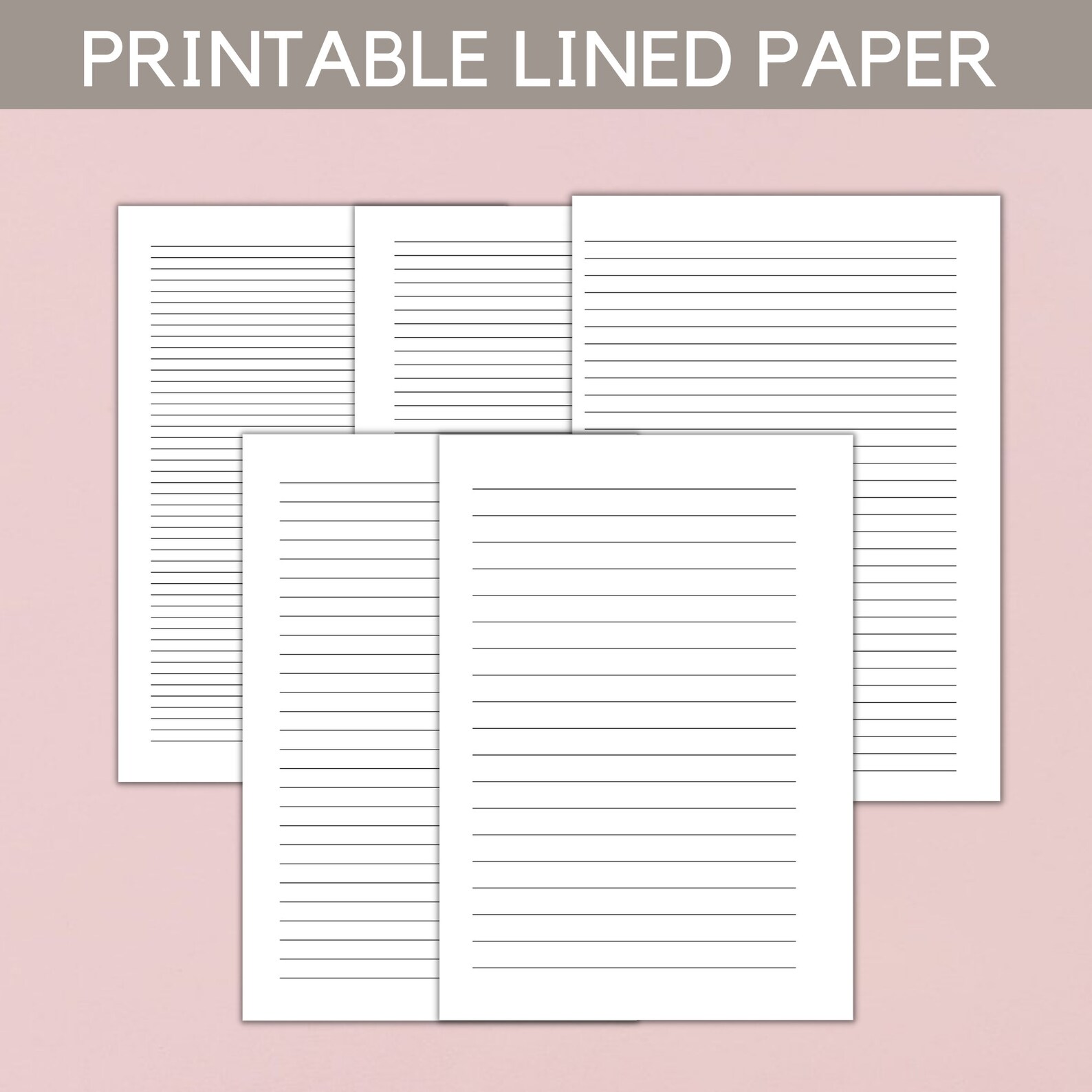 Printable Lined Paper PDF Lined Sheets Printable Lined Notes - Etsy