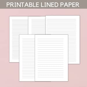 Printable Lined Paper PDF, Lined Sheets Printable, Lined Notes ...