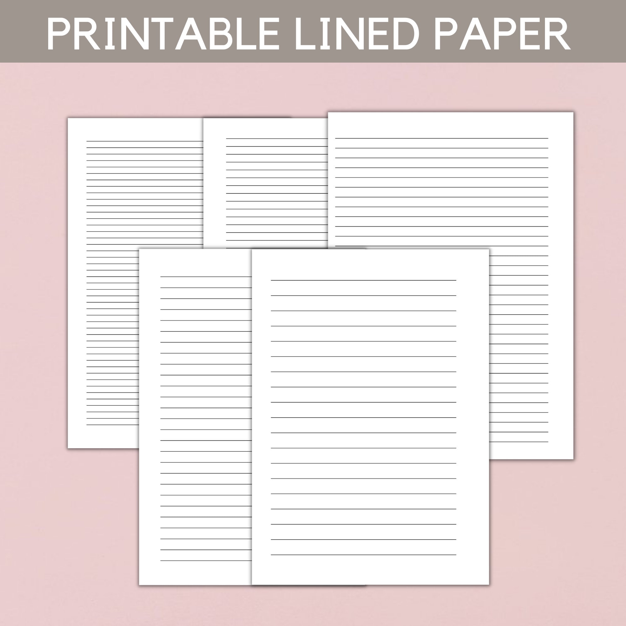 Printable Lined Paper PDF Lined Sheets Printable Lined Notes - Etsy