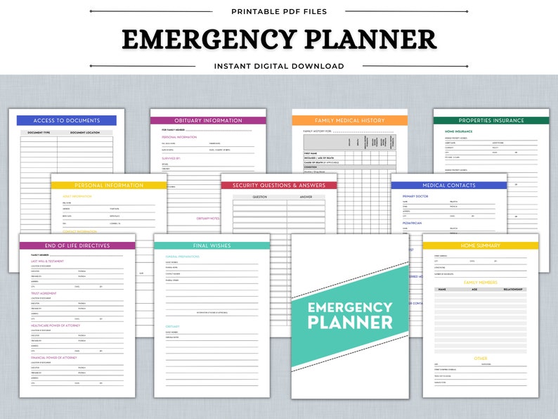 End of Life Planner Printable Emergency Binder Printable - Etsy