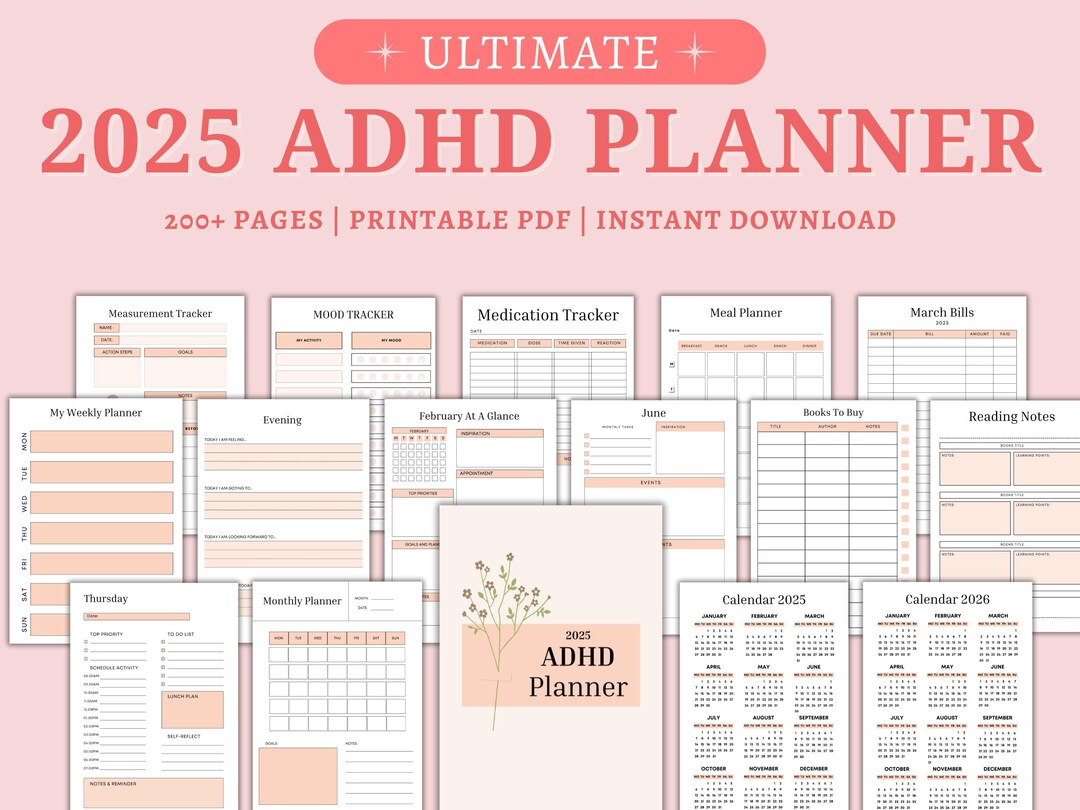 Adhd Planner Adult, Adhd Planner Printable, ADHD Productivity Planner ...