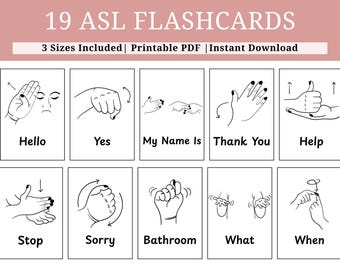 Asl Fruits And Vegetables Flash Cards American Sign Language Etsy