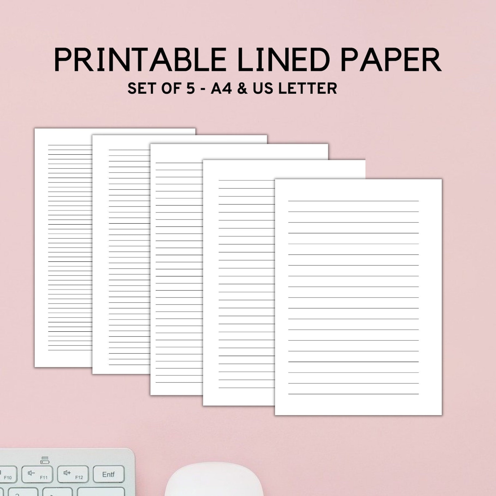 Printable Lined Paper PDF Lined Sheets Printable Lined Notes - Etsy