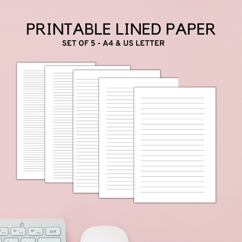Printable Lined Paper PDF Lined Sheets Printable Lined Notes - Etsy