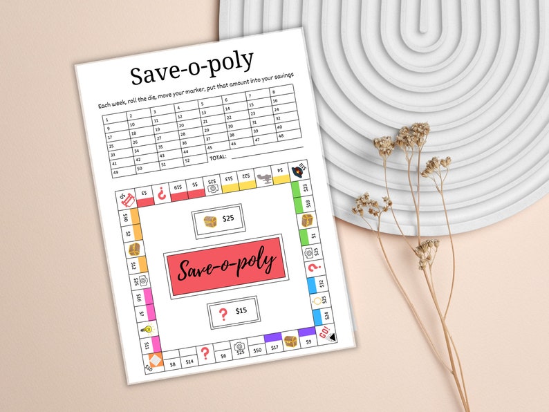 Saveopoly Savings Challenge Printable, Money Savings Challenge, Digital ...