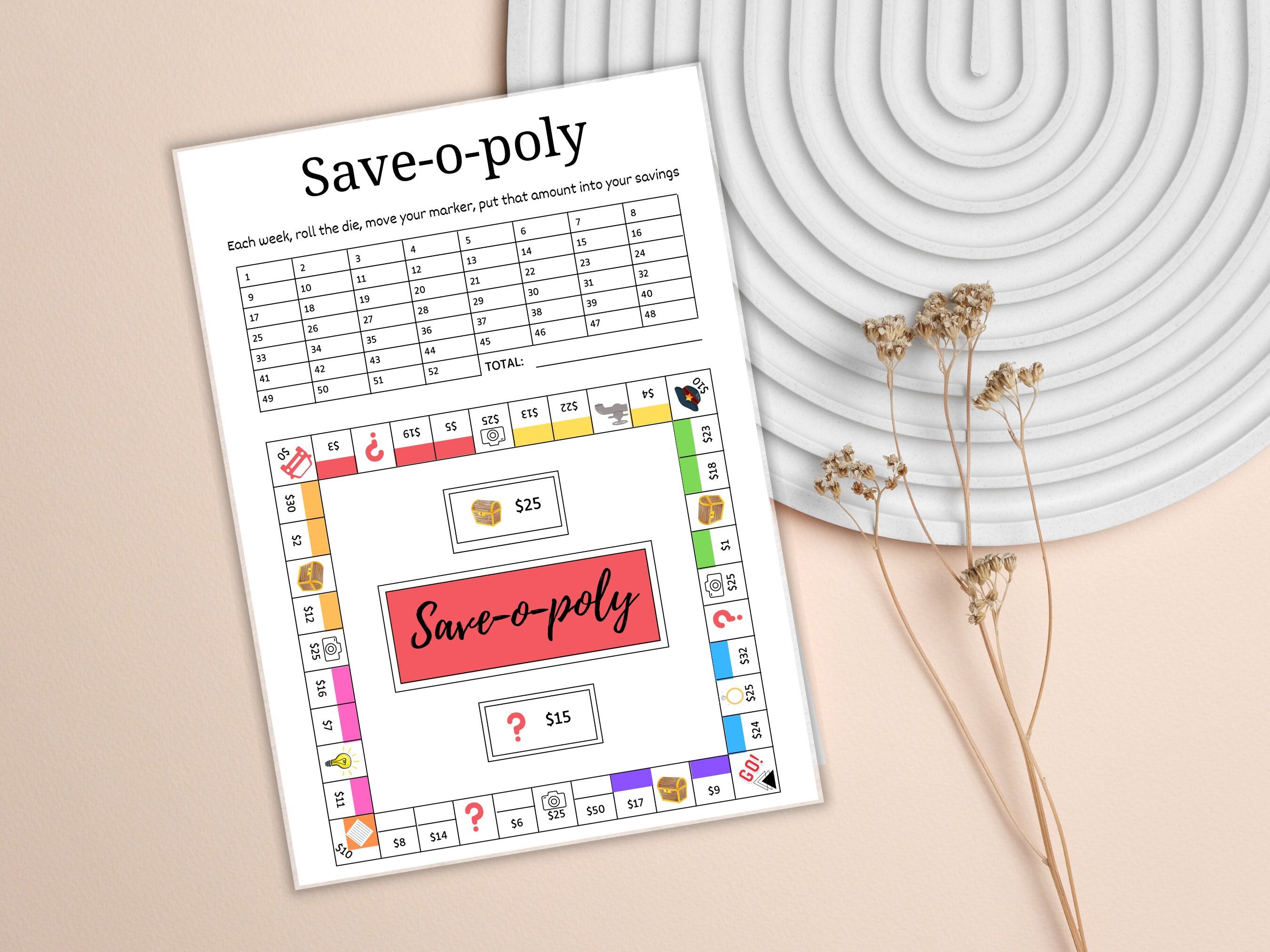 Saveopoly Savings Challenge Printable, Money Savings Challenge, Digital ...