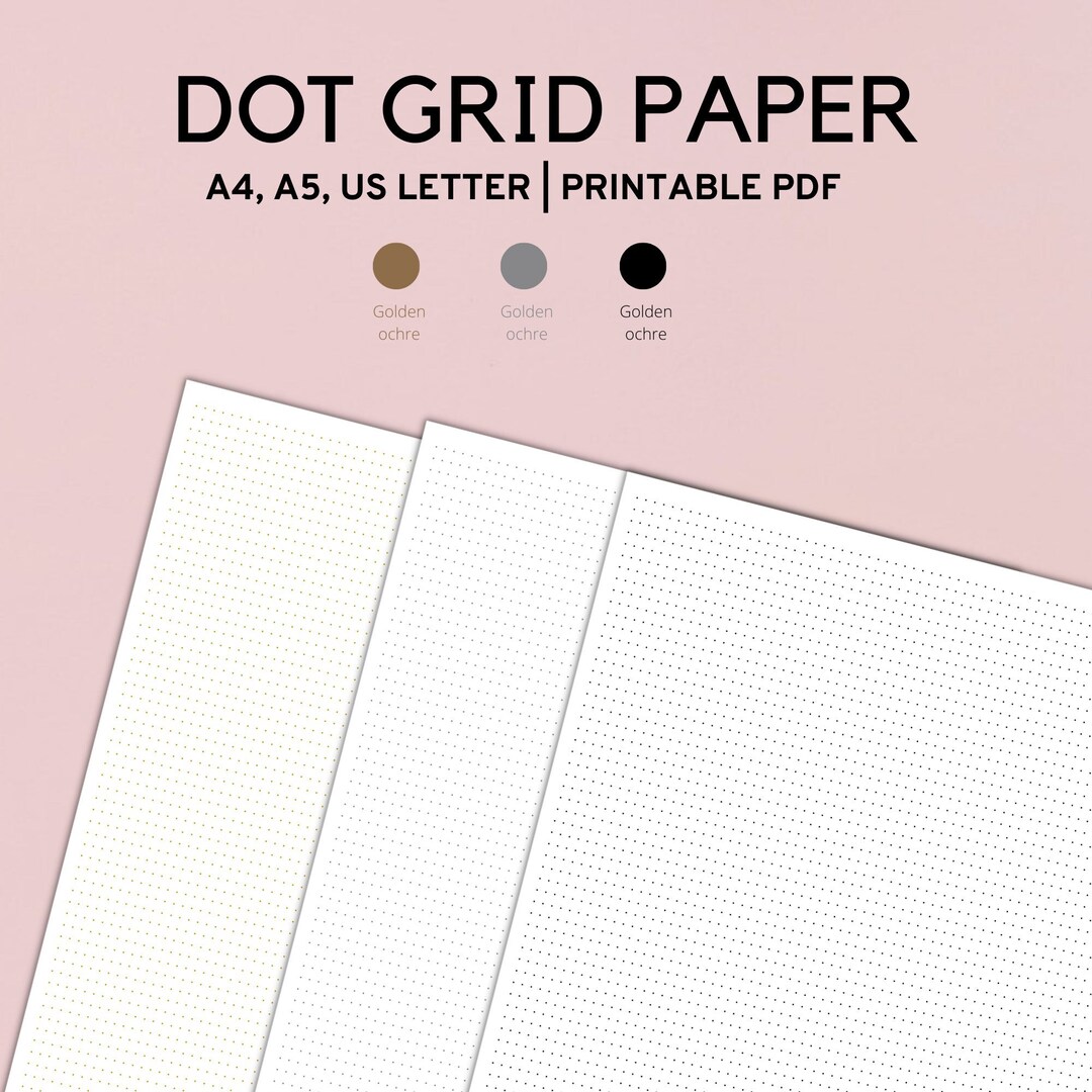 Dot Grid Paper Printable, Bullet Journal Dot Grid Paper, Calligraphy ...
