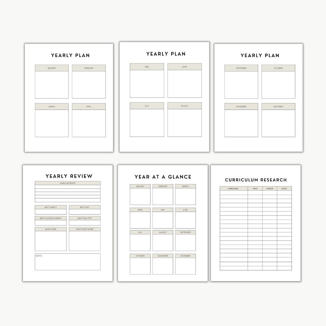 Boho Homeschool Planner Printable Lesson Planner Homeschool - Etsy