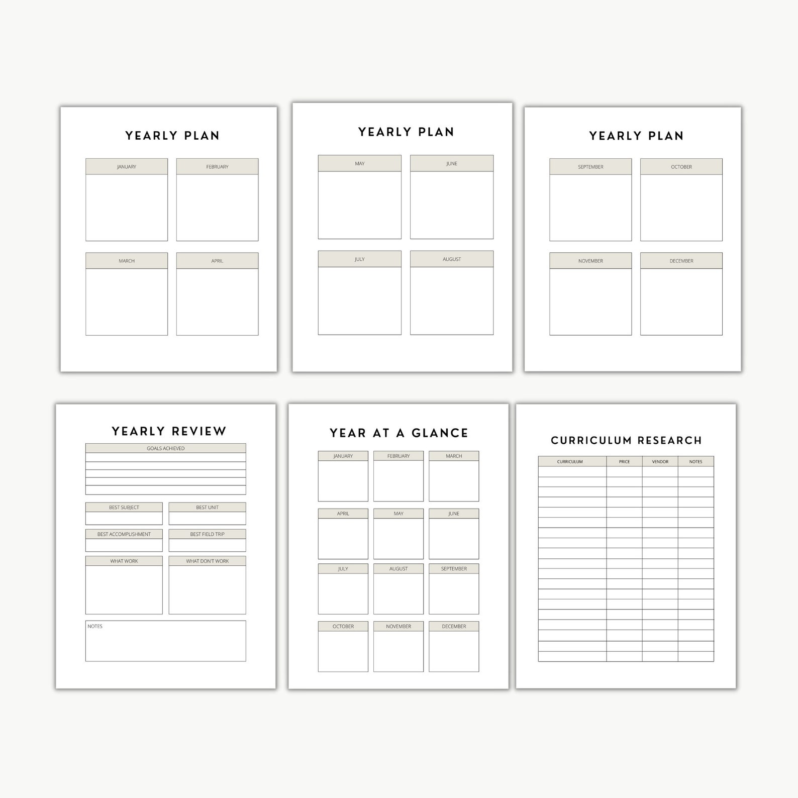 Boho Homeschool Planner Printable Lesson Planner Homeschool - Etsy