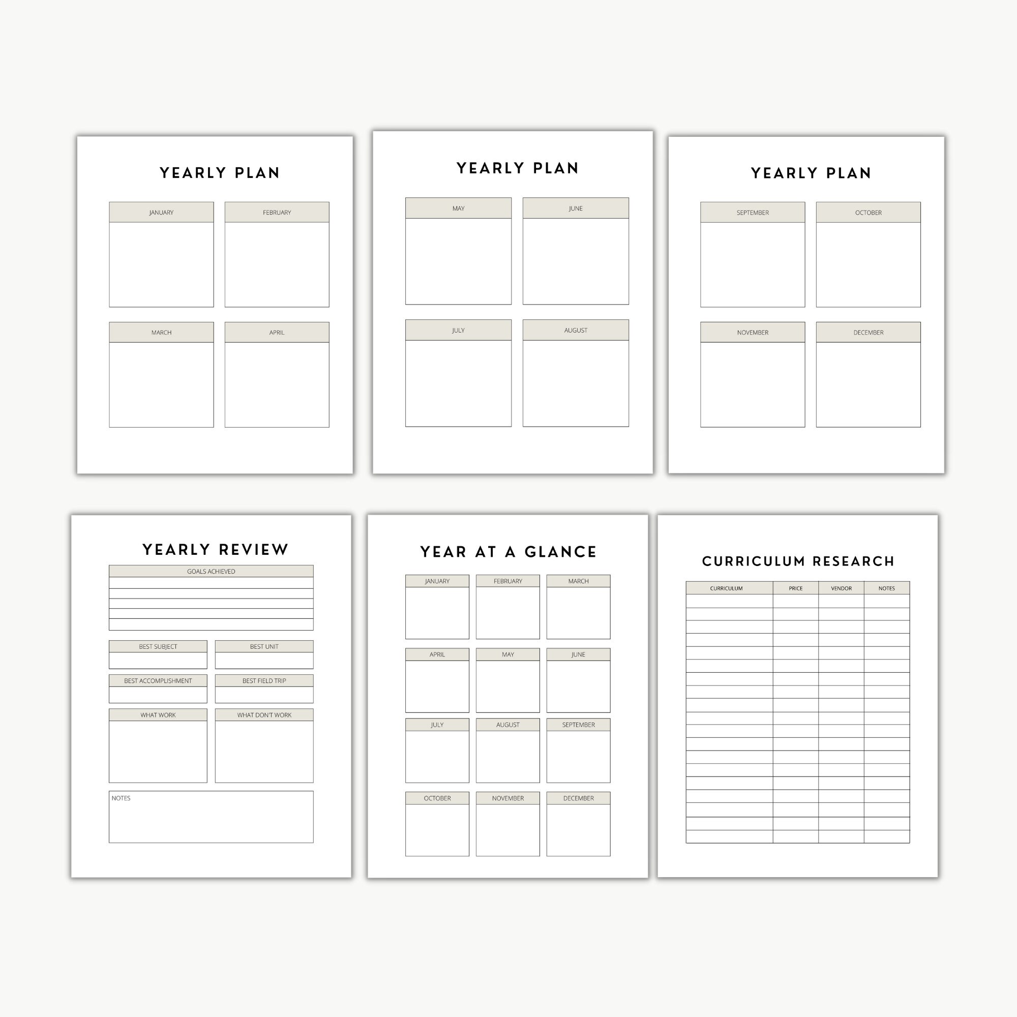 Boho Homeschool Planner Printable, Lesson Planner, Homeschool Schedule ...