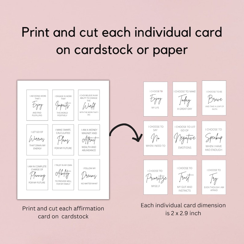 63 Affirmation Cards Printable Affirmation Cards Digital Etsy