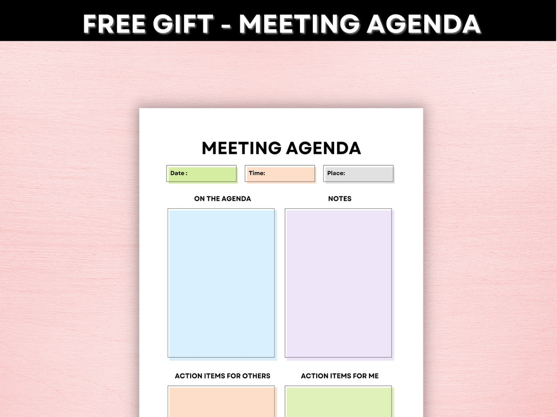 Editable Meeting Notes Template, Meeting Notes Printable, Meeting ...