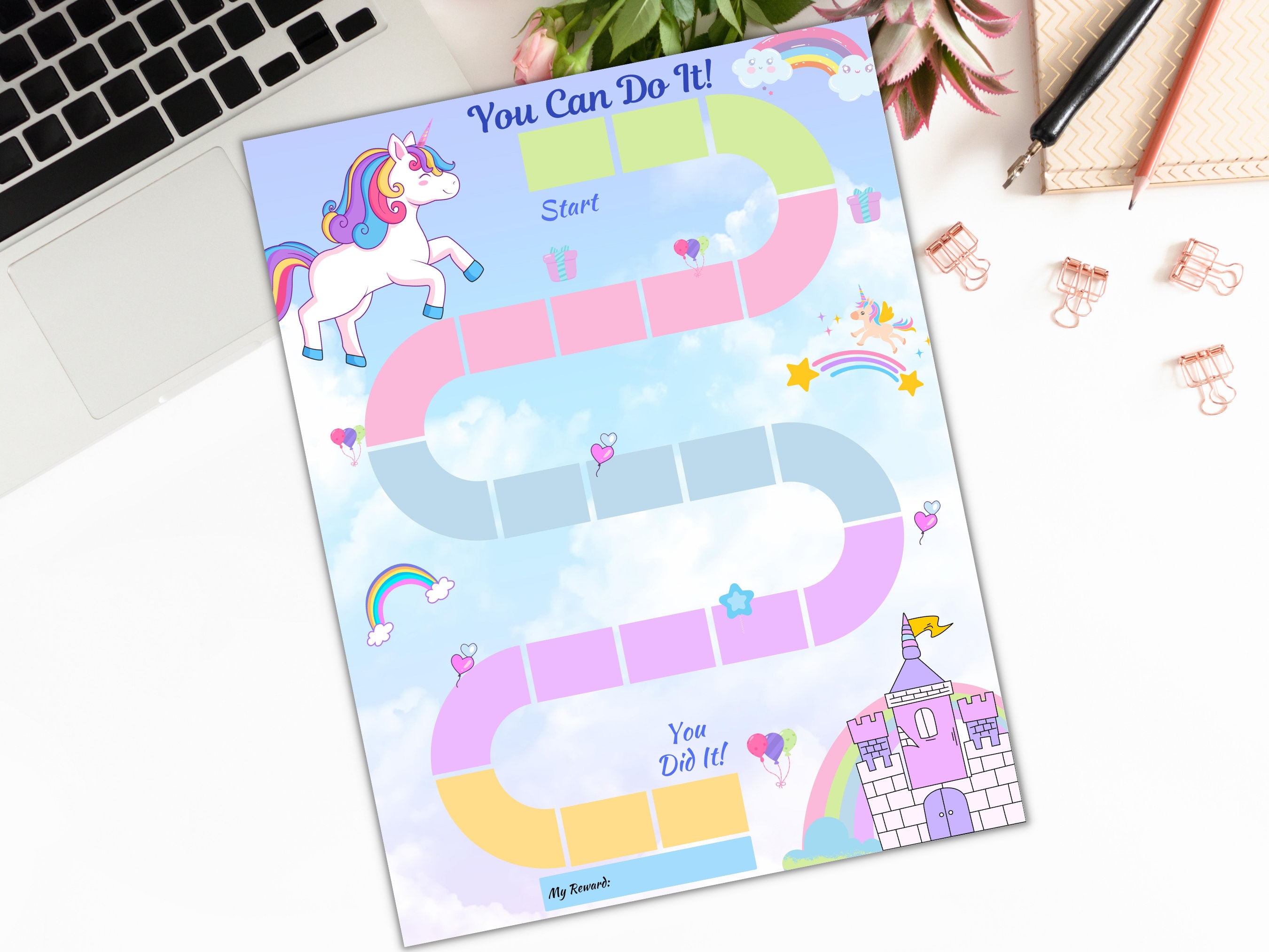 Unicorn Reward Chart, Unicorn Behavior Chart, Kids Routine Sticker ...