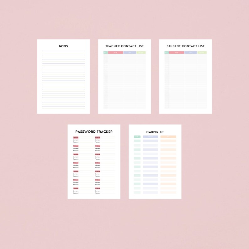 Teacher Planner Printable: Lesson Planner, Academic Planner, Classroom ...