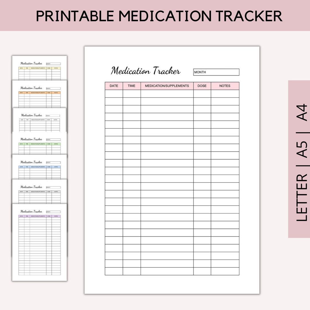 Medication Tracker Printable, Medication Chart, Medicine Tracker ...