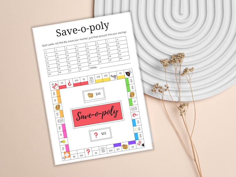Saveopoly Savings Challenge Printable, Money Savings Challenge, Digital ...