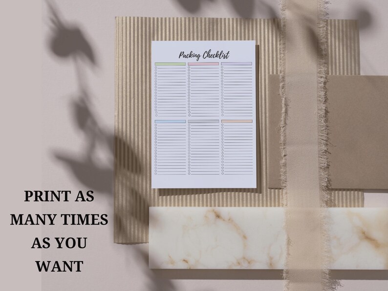 Editable Travel Packing List: Printable Travel Planner (A4, A5, US ...