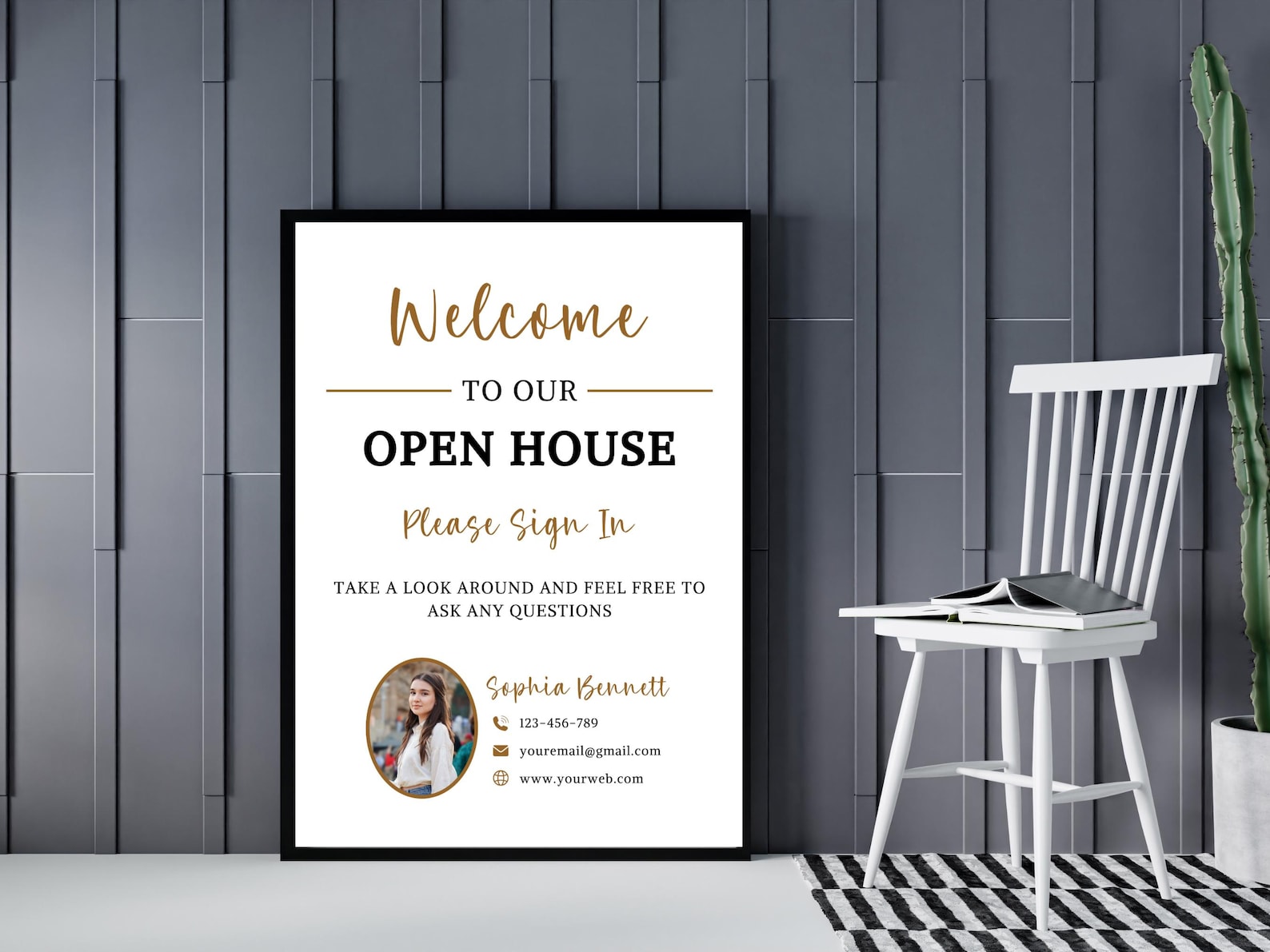 Editable Open House Welcome Sign: Canva Template (8.5" X 11") - Etsy