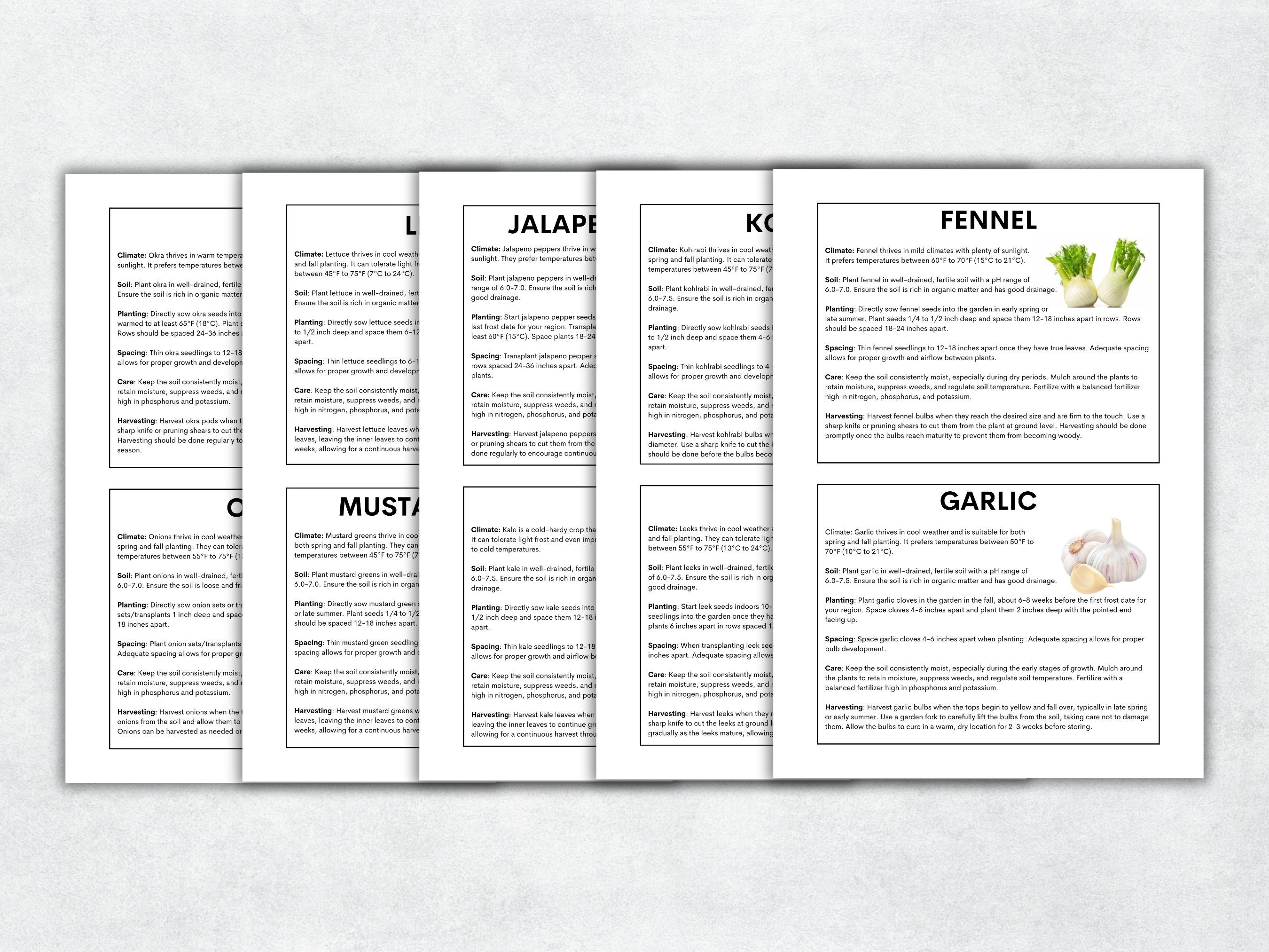 Vegetable Growing Guide, 50 Printable Vegetables Guide, Gardening ...