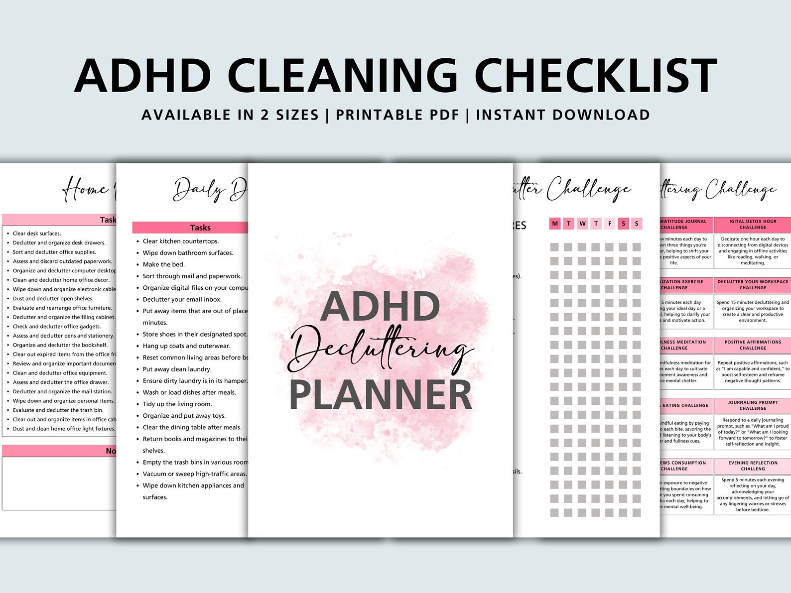Adhd Declutter Planner, Declutter Checklist, Adhd Declutter Challenge ...