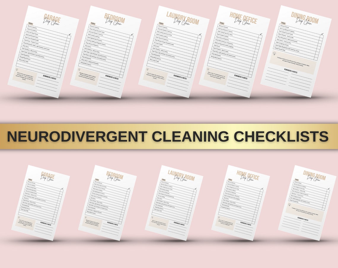 ADHD / Neurodivergent Cleaning Checklist Printable, Adhd Cleaning ...