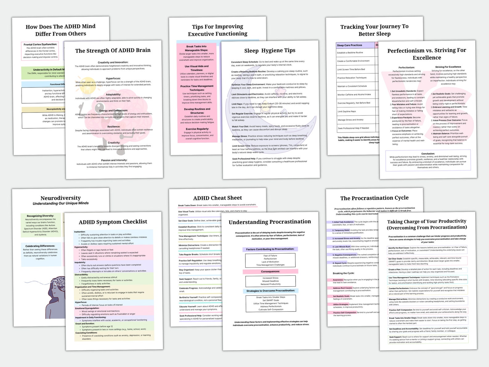 ADHD Late Diagnosis Therapy Worksheets, Adhd Planner Adult, Overcome ...