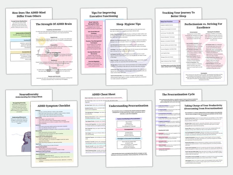 ADHD Late Diagnosis Therapy Worksheets, Adhd Planner Adult, Overcome ...