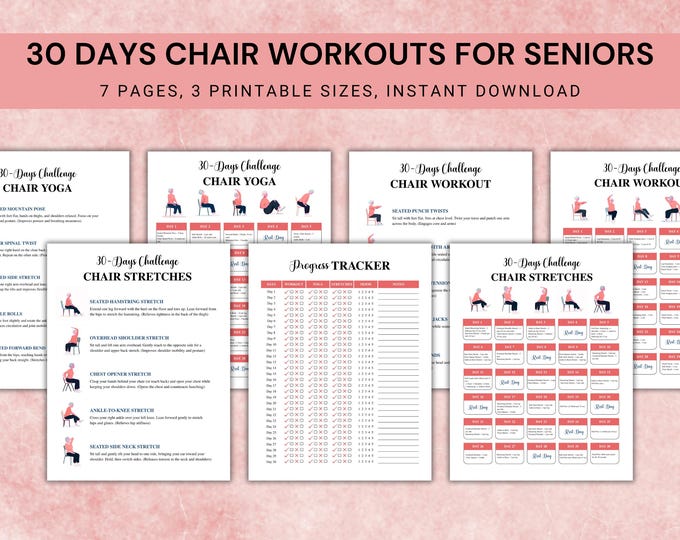 30 Day Chair Yoga for Seniors Challenge, Chair Exercise Guide ...
