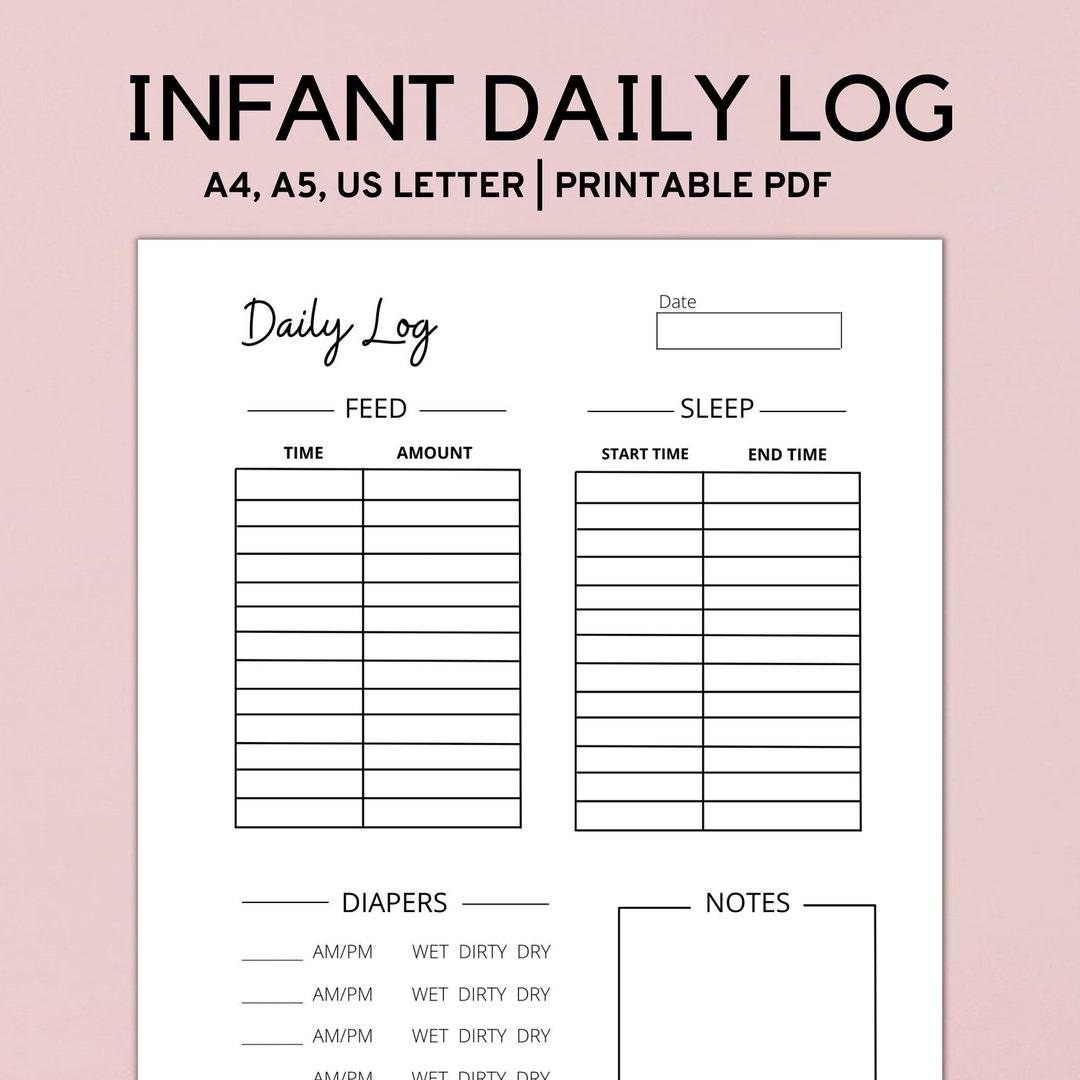 Infant Daily Log Printable - Etsy