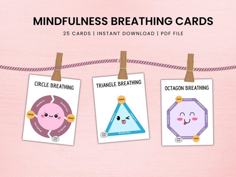 Mindfulness Breathing Cards for Kids, Mindful Breathing Activities ...