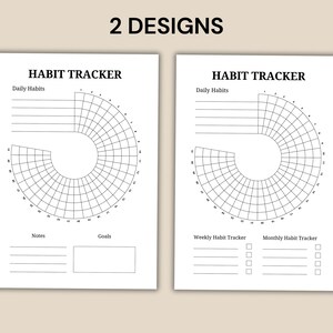 Circle Daily Habit Tracker PDF, Habit Track Printable, Routine Tracking ...
