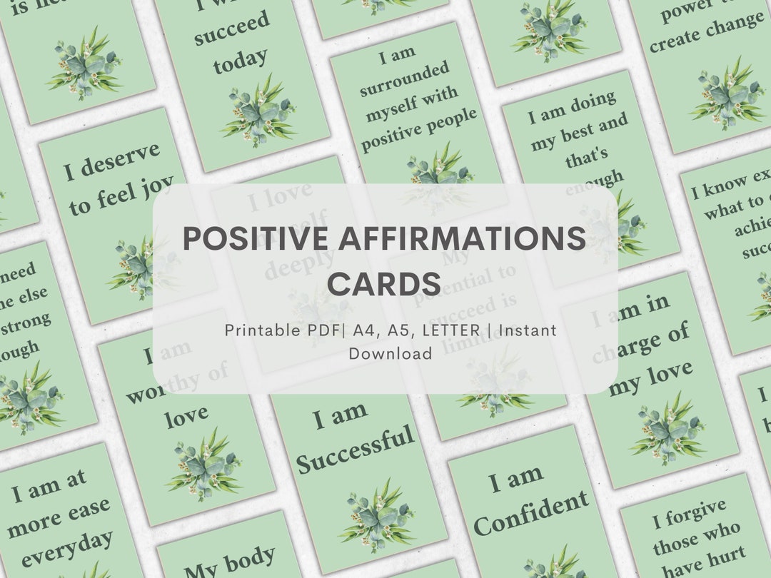 63 Positive Affirmation Cards Printable, Affirmation Cards Digital ...