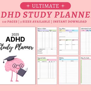 2025 Adhd Student Planner Printable, Study Planner Bundle, Adhd Study ...