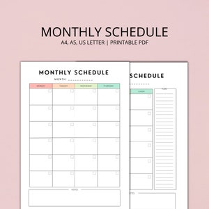 Homeschool Monthly Schedule Printable, Homeschool Planner PDF, Monthly ...