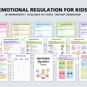 Emotion Regulation Kids Feeling Worksheets, Social Emotional Learning ...